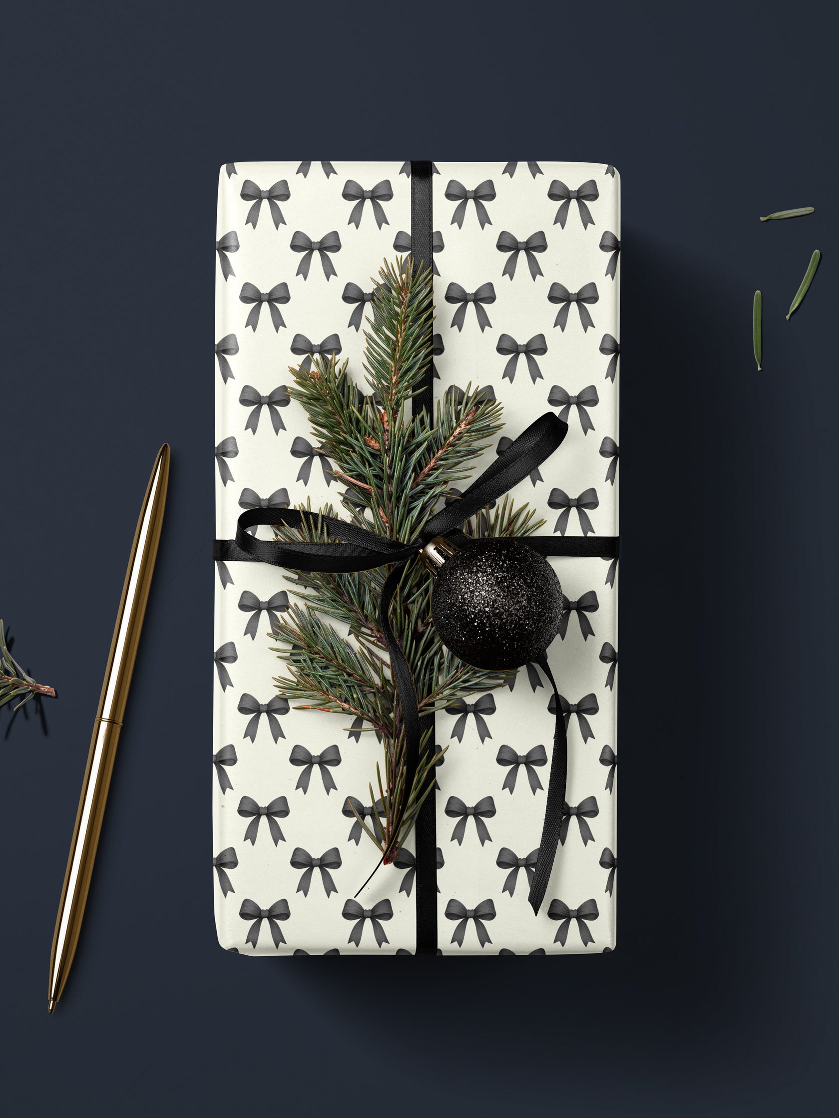 Elegant Bows White Wrapping Paper, Matte & Glossy | Parlington – House ...