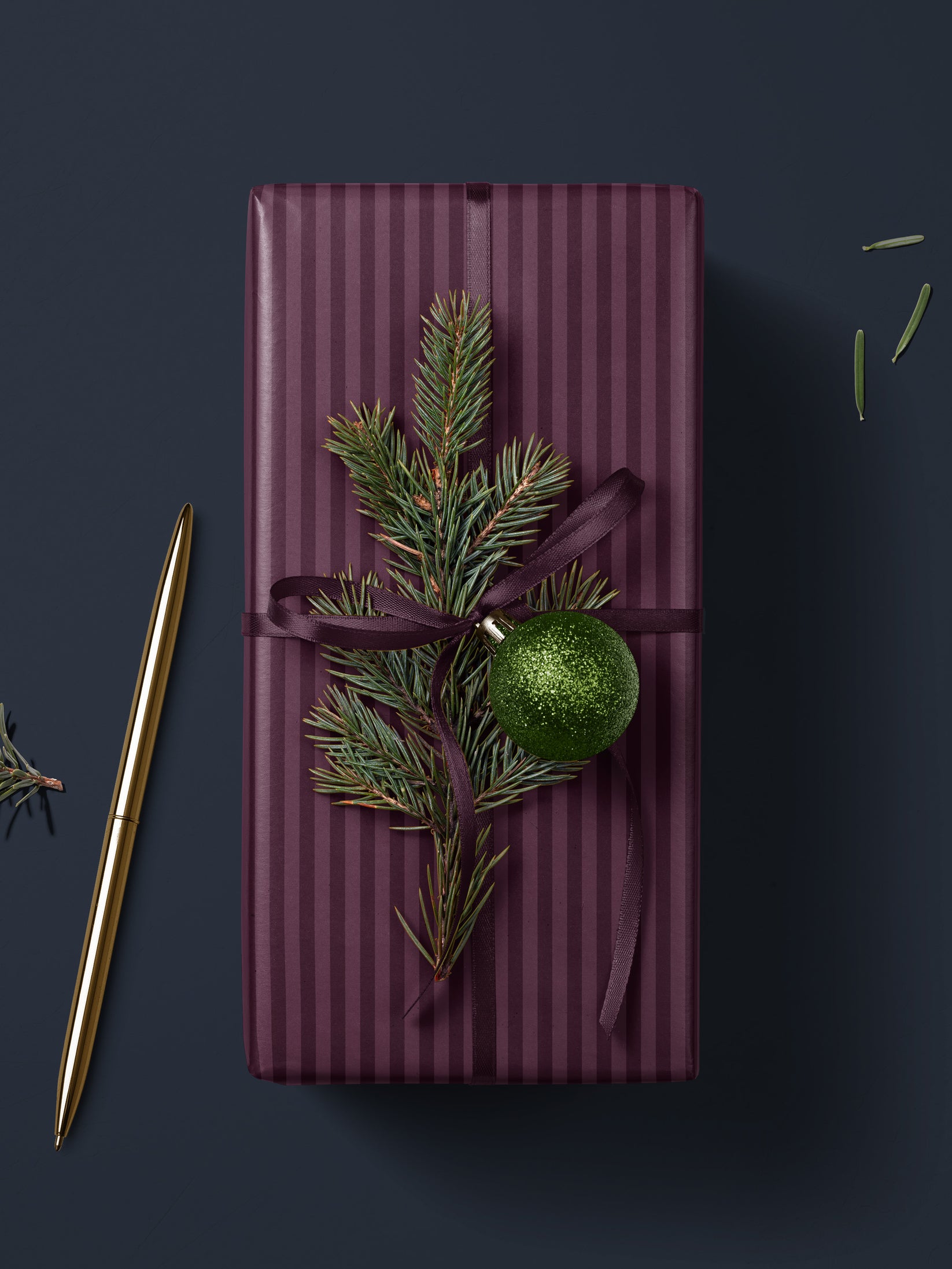 Plum Stripe Wrapping Paper, Matte & Glossy | Parlington – House of ...