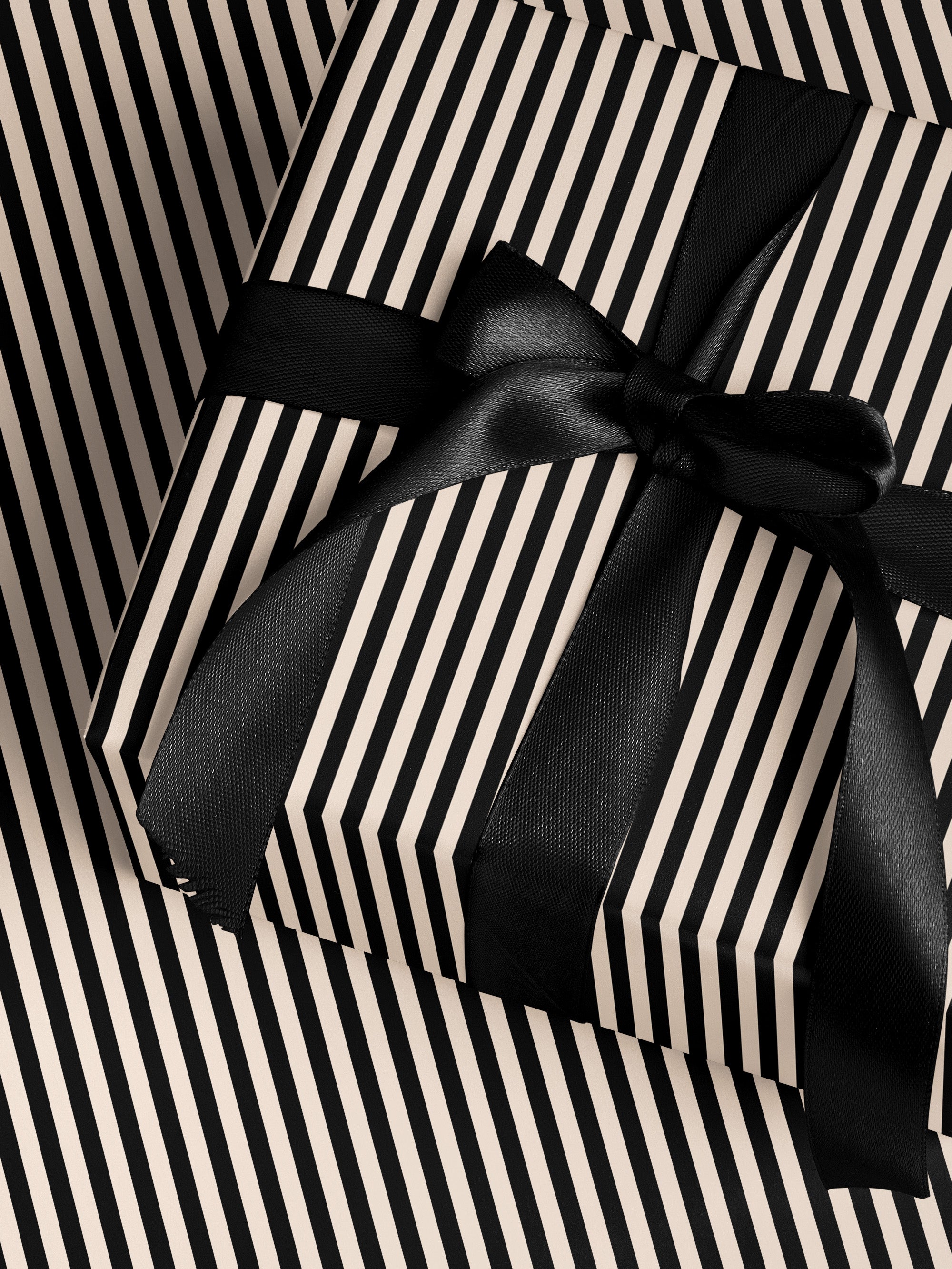 Black White Stripes Wrapping Paper