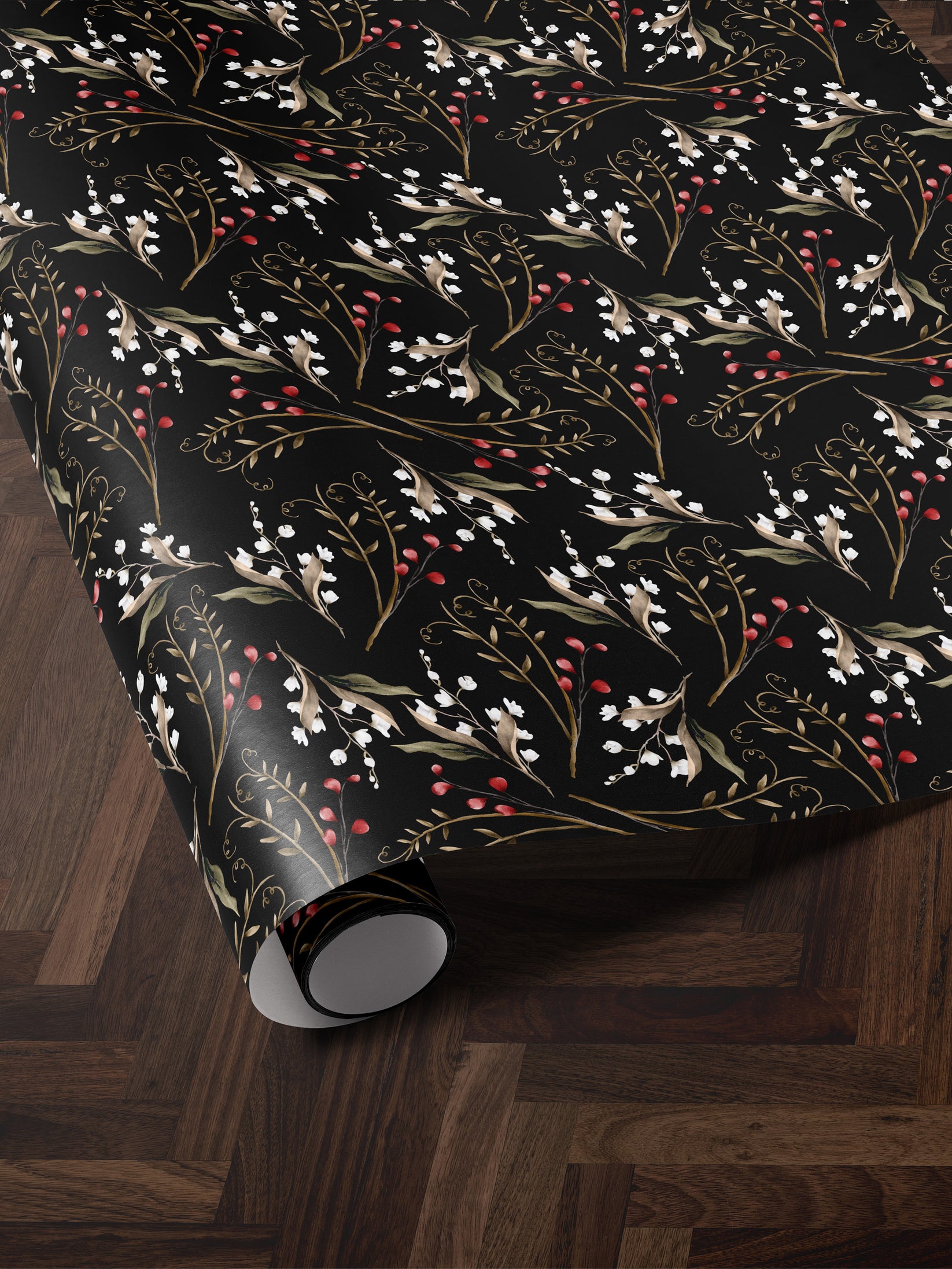 Festive Floral Wrapping Paper, Matte & Glossy │ Parlington – House of ...